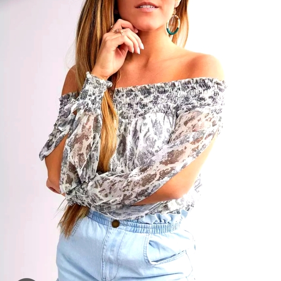 Daytrip | Tops | Snake Print Mesh Top | Poshmark